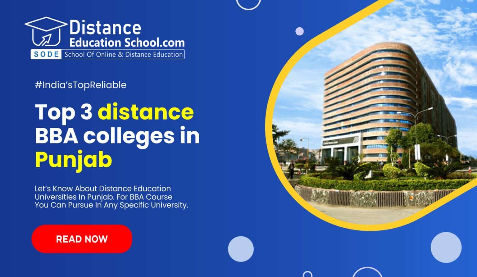 Top Universities for Distance Education for BBA in Punjab 2025