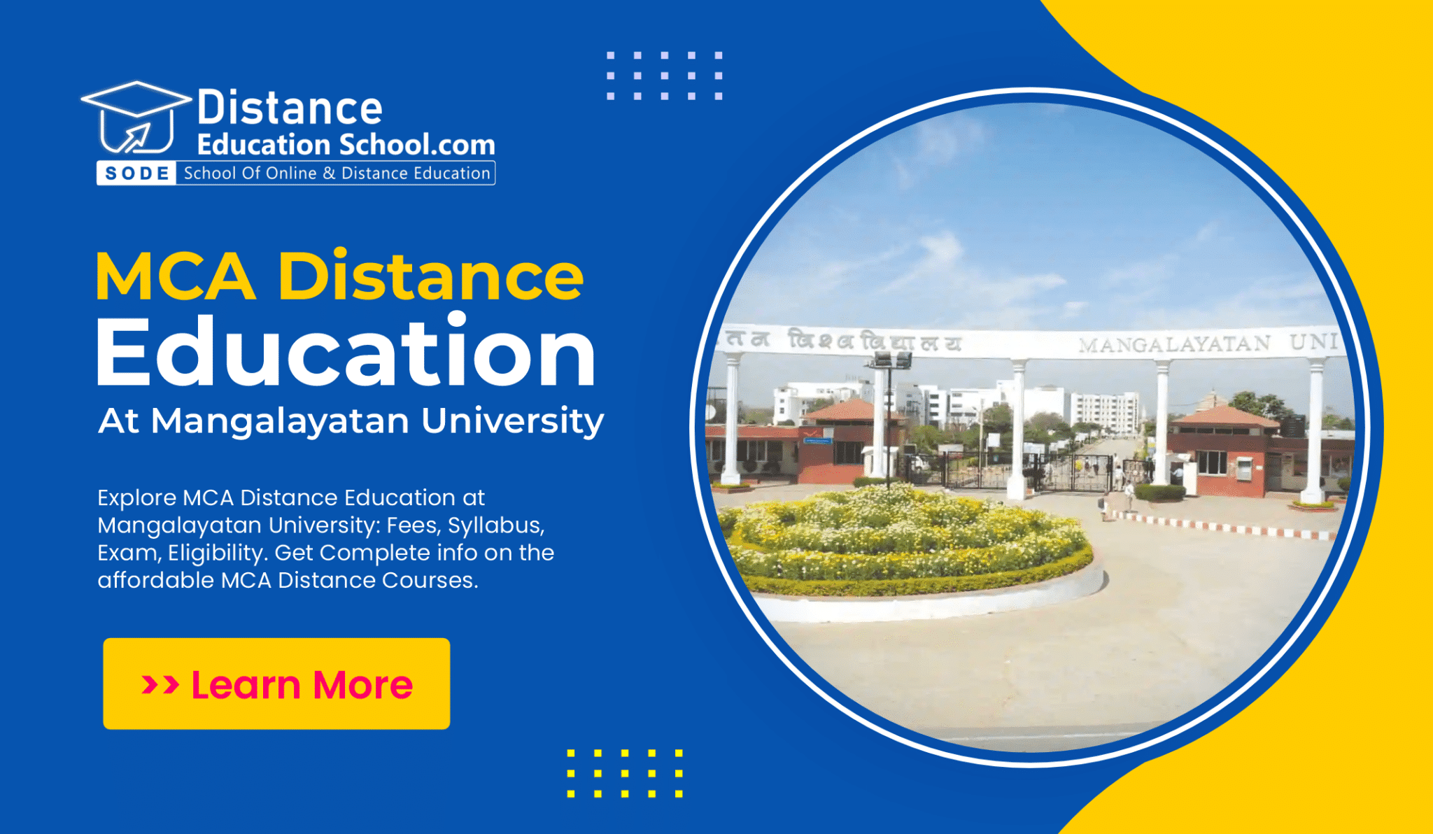 MCA Distance Education at Mangalayatan University