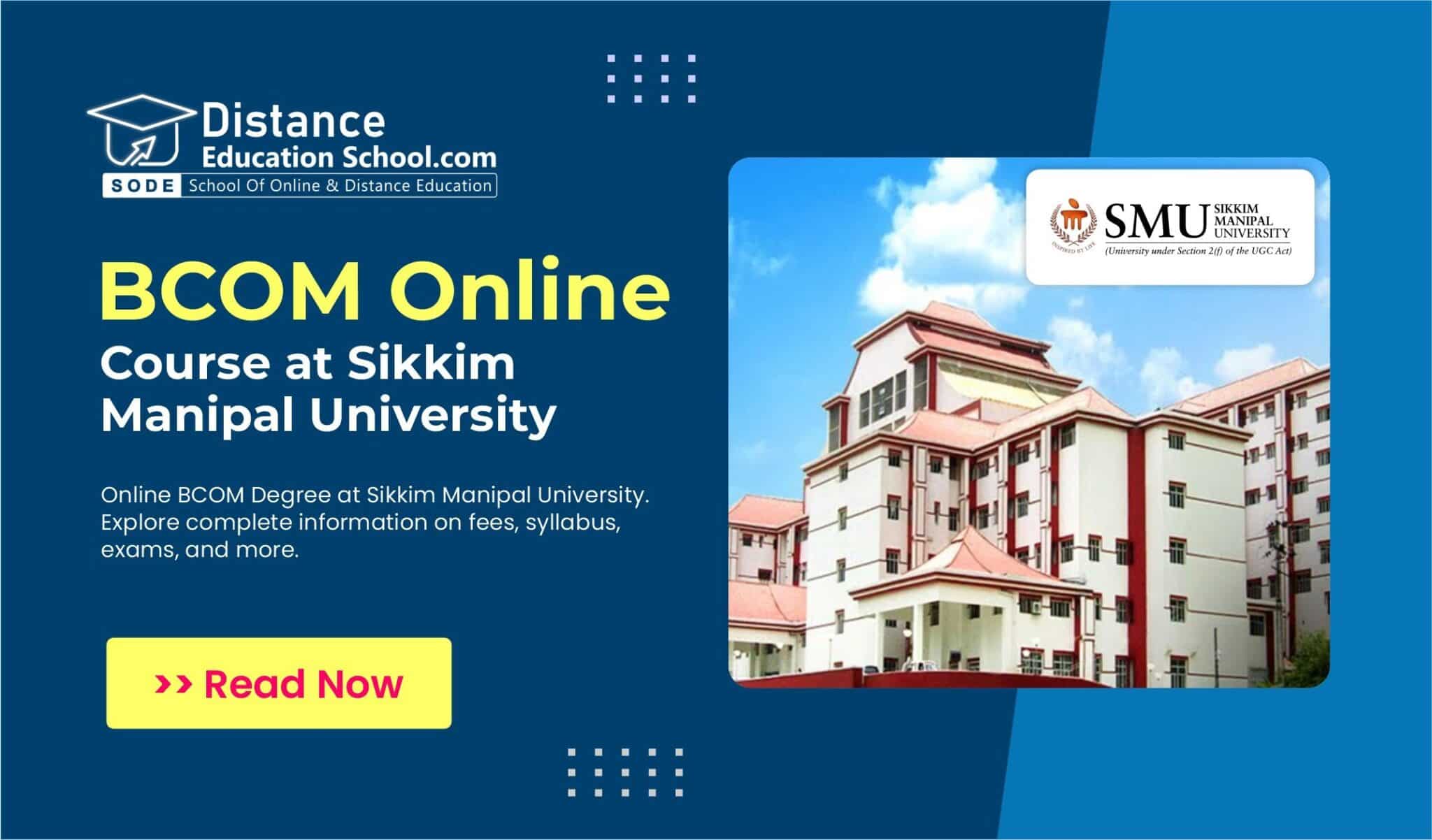 Online BCOM Degree at Sikkim Manipal University