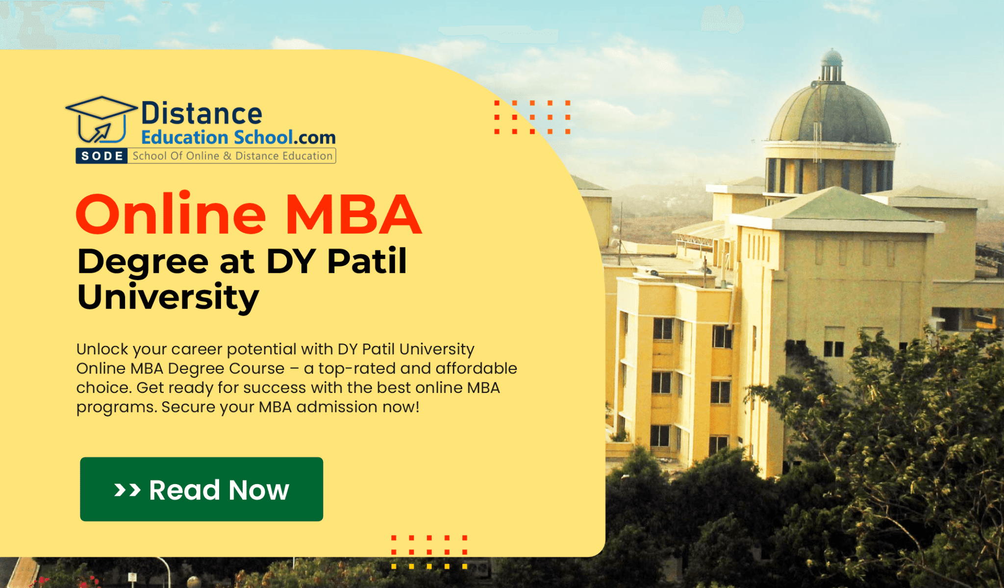 Online MBA Degree Course at DY Patil University: Admission Open