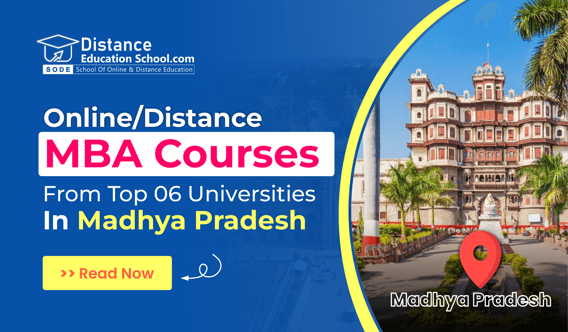 Top 6 Online/Distance MBA Universities Madhya Pradesh 2026